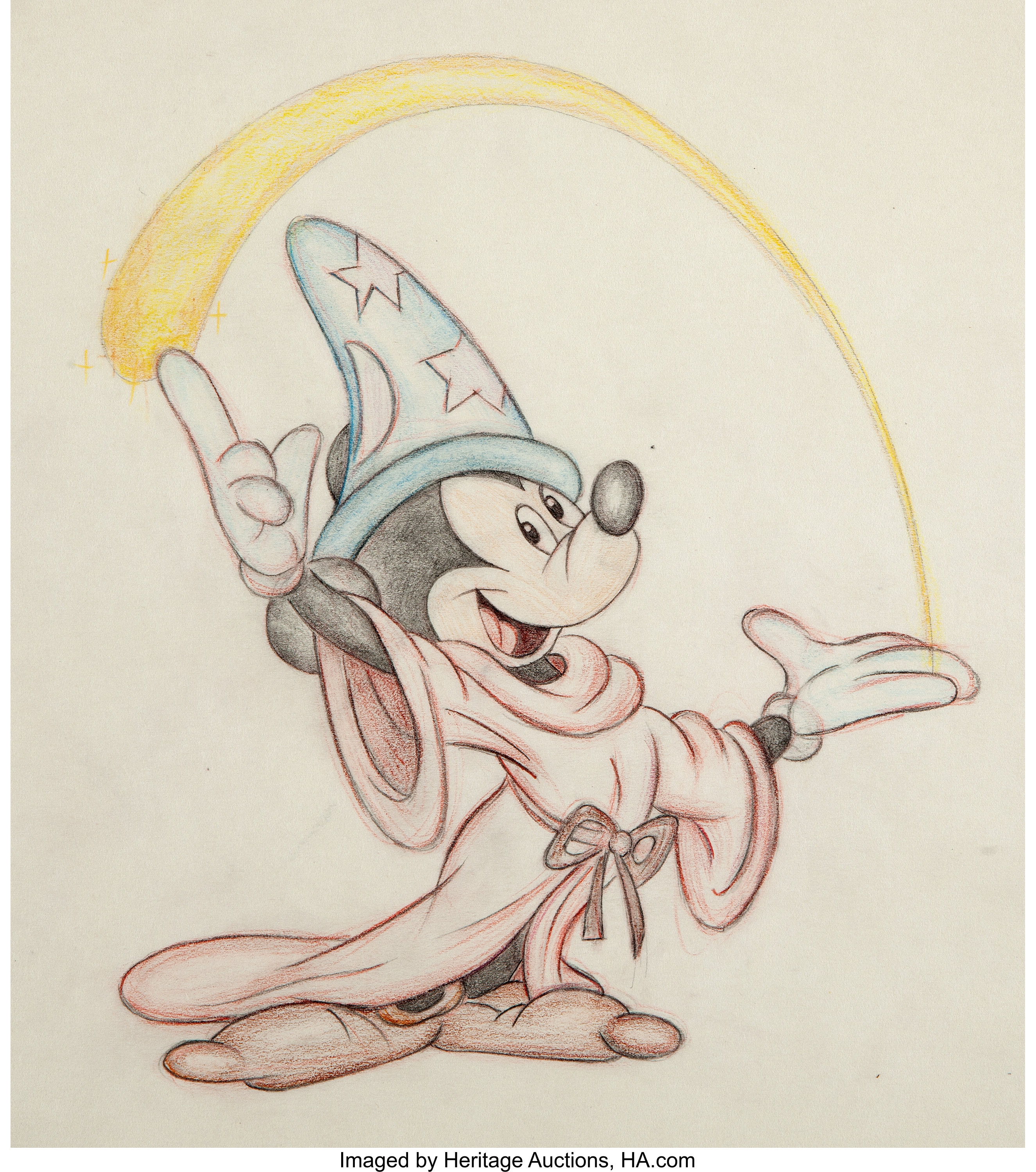 WHOA! A Mickey Mouse Fantasia Sorcerer's Apprentice Model Drawing ...