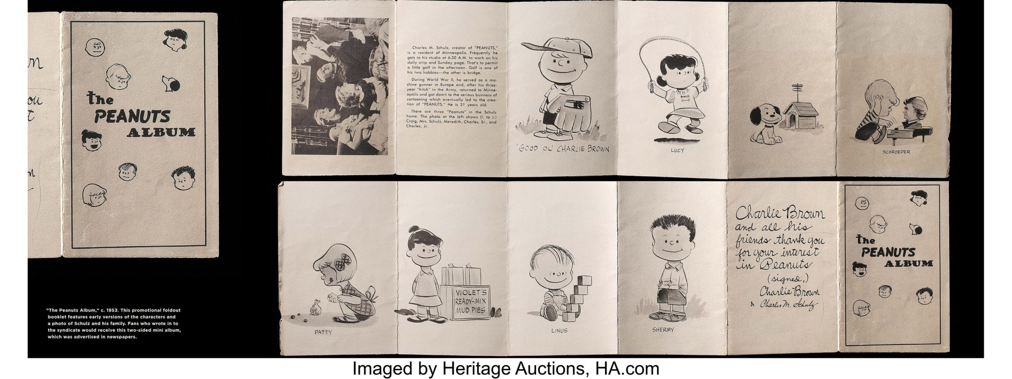 Original Peanuts artwork by Charles Schultz-Eight Character Portraits ...